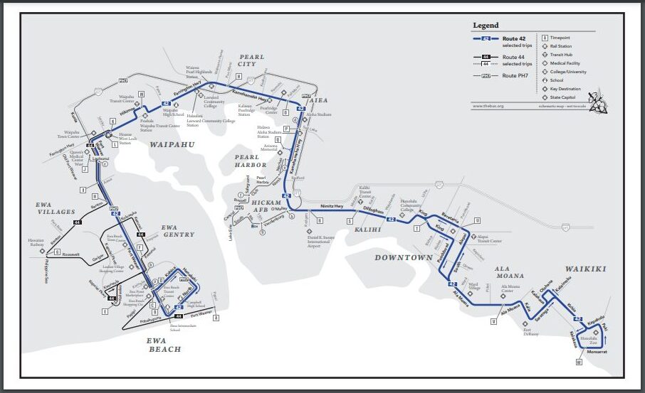 ハワイ「ザ・バス(The Bus)」の路線図と使い方ガイド